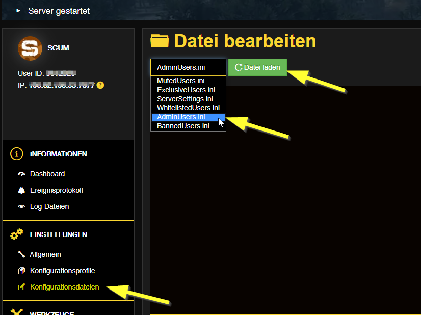 Admin auf einem SCUM Server werden | NITRADO