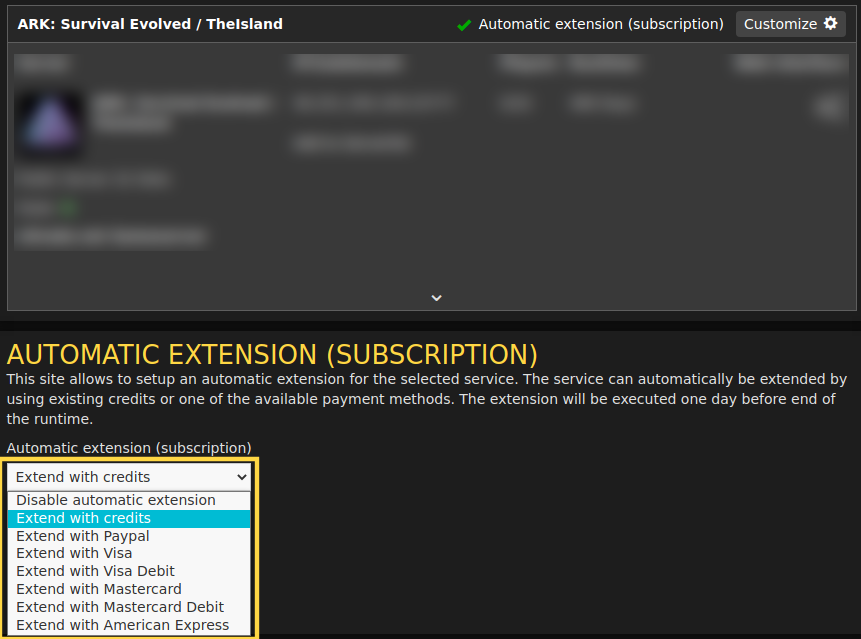 Automatic Extension | NITRADO