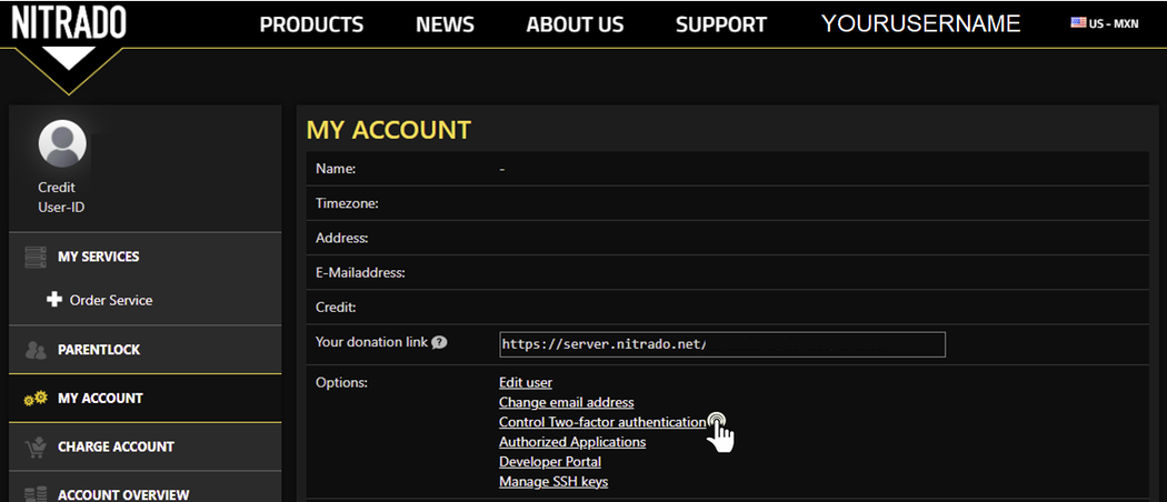 Two-Factor Authentication | NITRADO