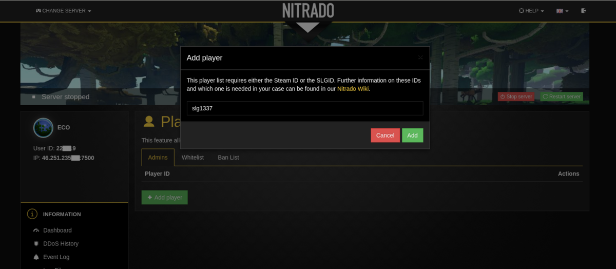 Become Admin In ECO - Global Survival | NITRADO