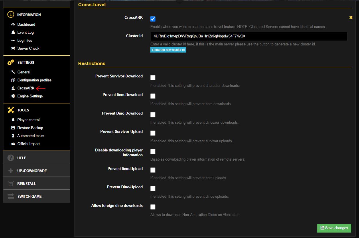 Configurar Cross-Ark en servidores de ARK | NITRADO