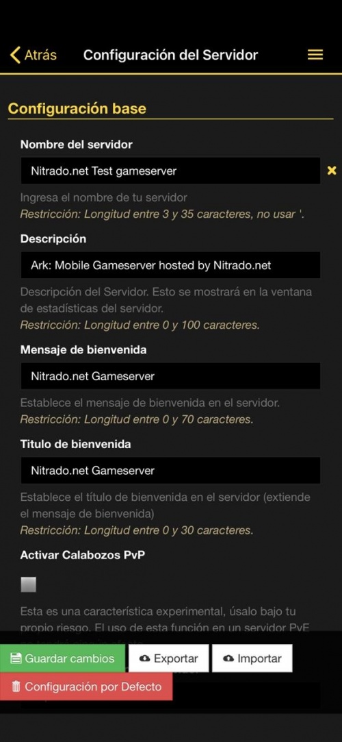 Ark Nitrado Settings Guide